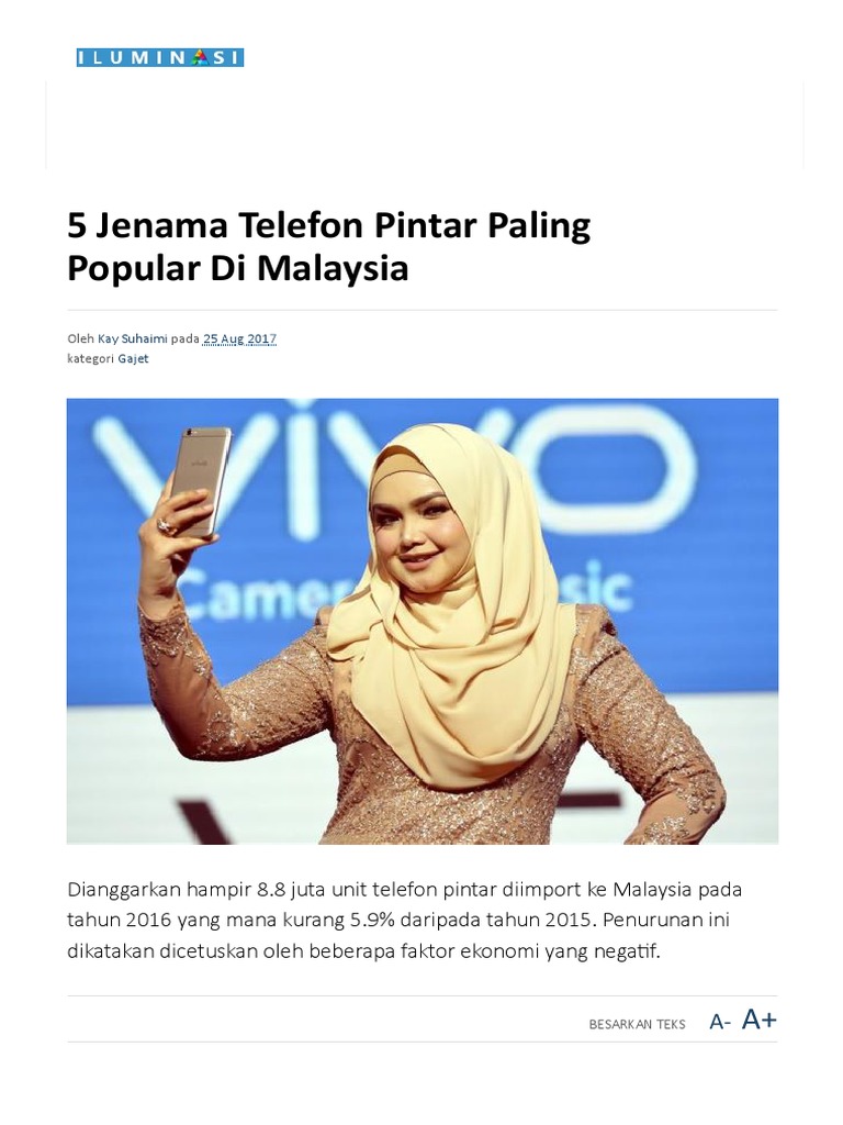 5 Jenama Telefon Pintar Paling Popular Di Malaysia - Iluminasi | PDF