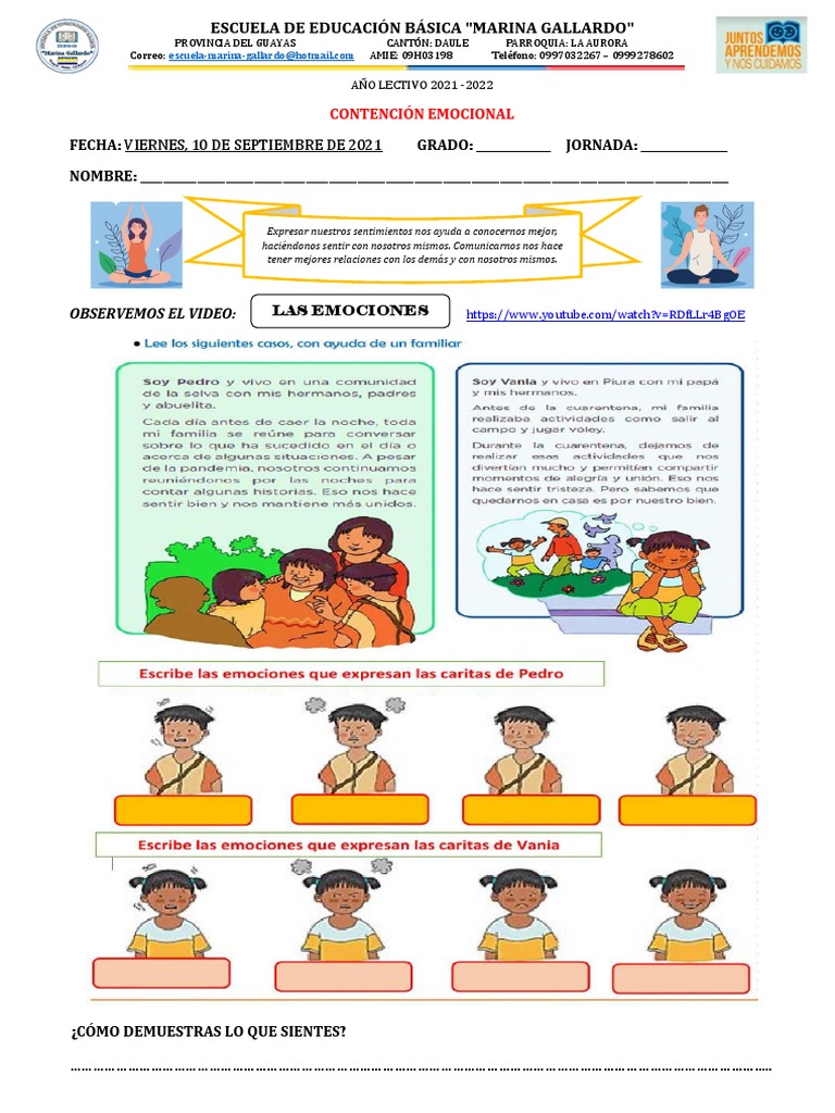 Contención Emocional - Nivel Media - 10 de Septiembre | PDF