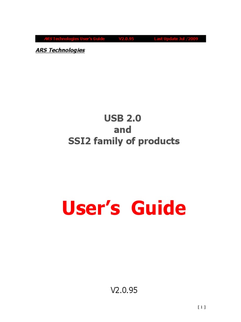 Ars Users Guide | PDF | Usb | Microsoft Windows