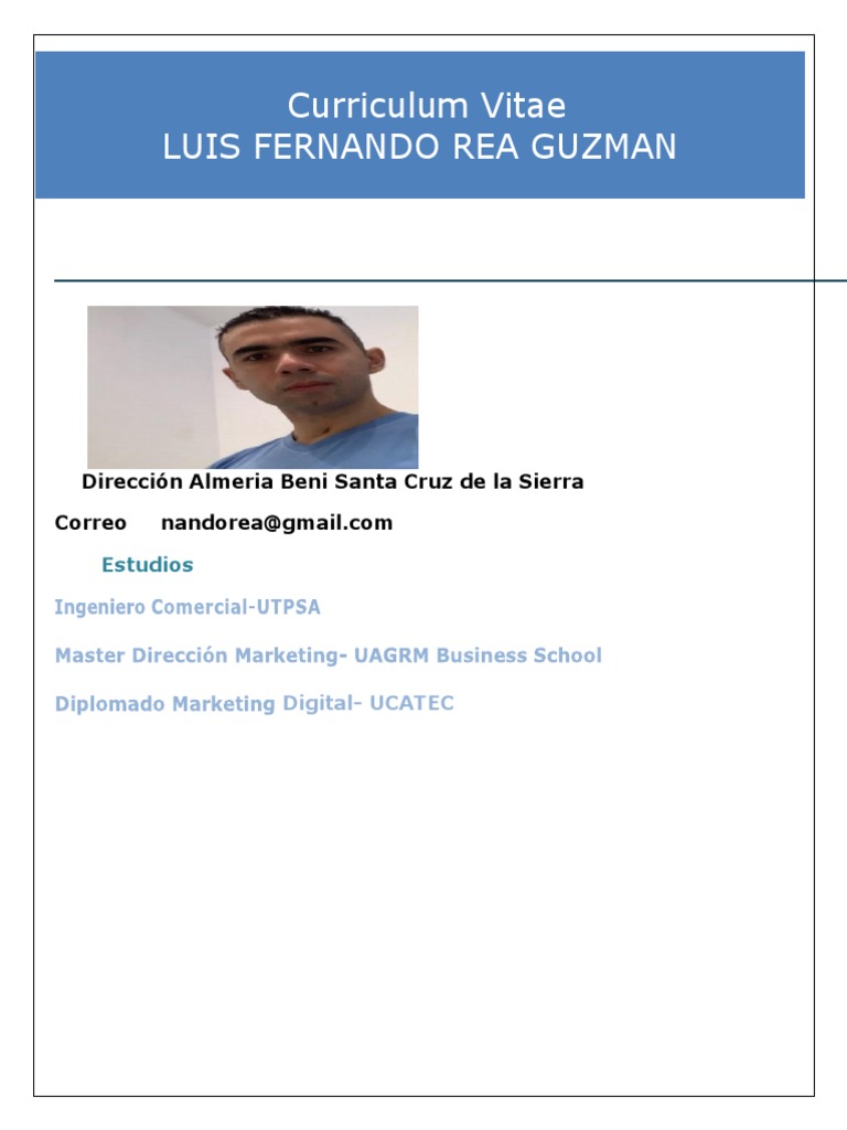 Curriculum Vitae Luis Fernando Rea | PDF | Negocios | Derecho