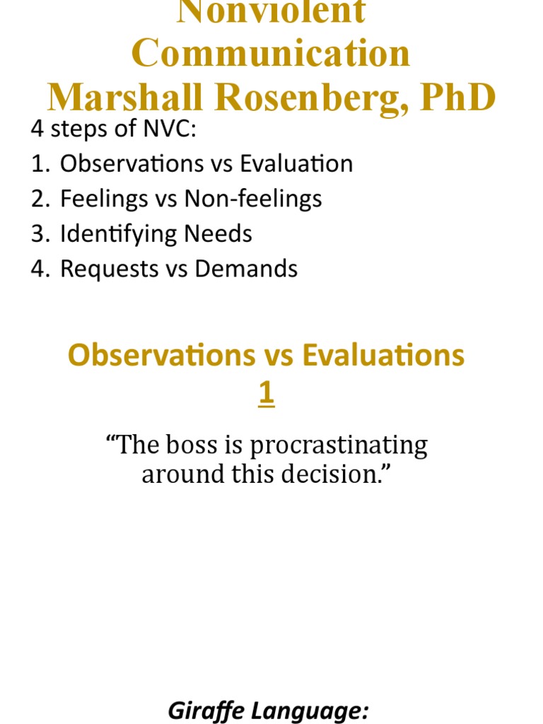 NVC Facilitator Slides Training | PDF