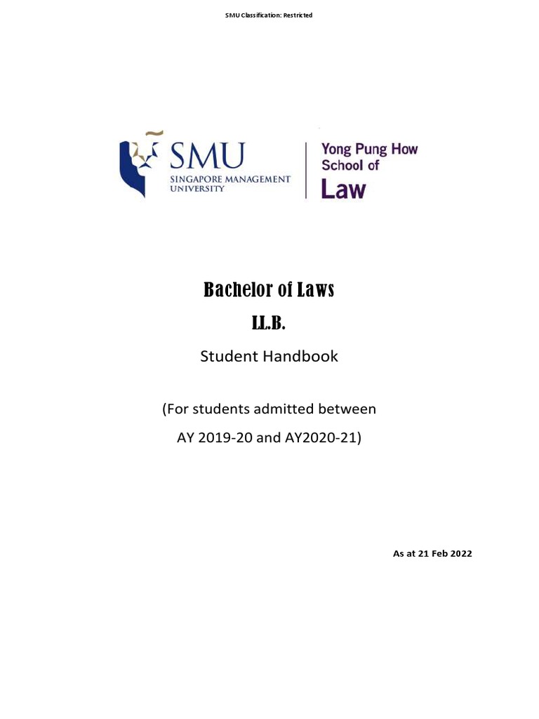 LLB Handbook - 2019 and 2020 Cohort | PDF | Internship | Job Hunting