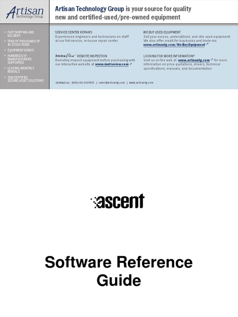 Commtest Ascent Software Reference Guide | PDF | Installation (Computer ...