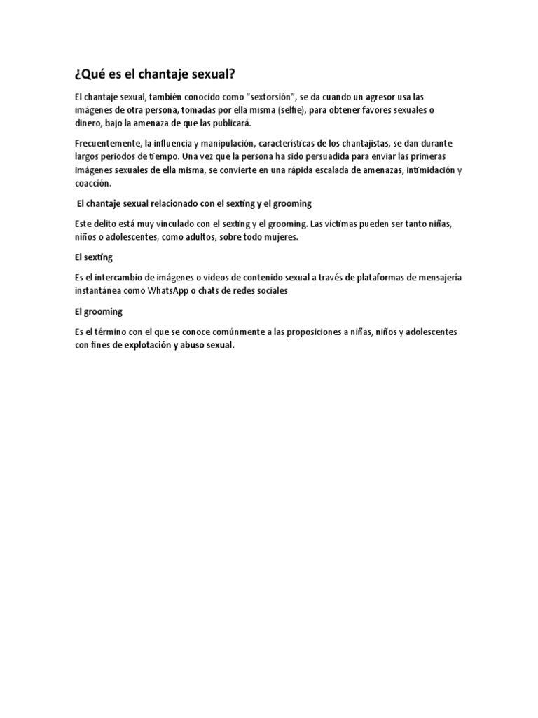 Definición de Chantaje Sexual | PDF