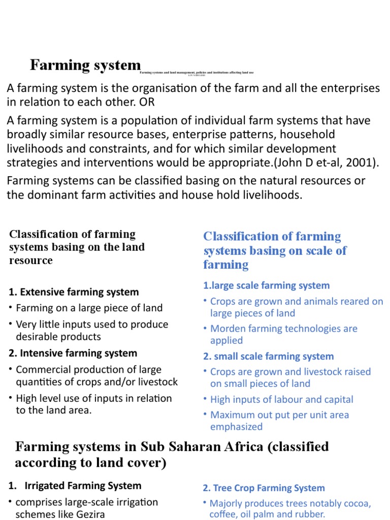 Farming Systems and Land Use | PDF | Agriculture | Pastoralism