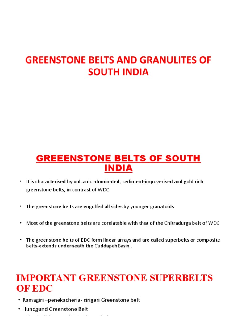 Greeenstone Belts of South India | PDF | Earth Sciences | Geological ...