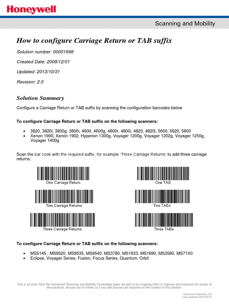 How To Add CR and TAB Suffix | PDF | Barcode | Image Scanner