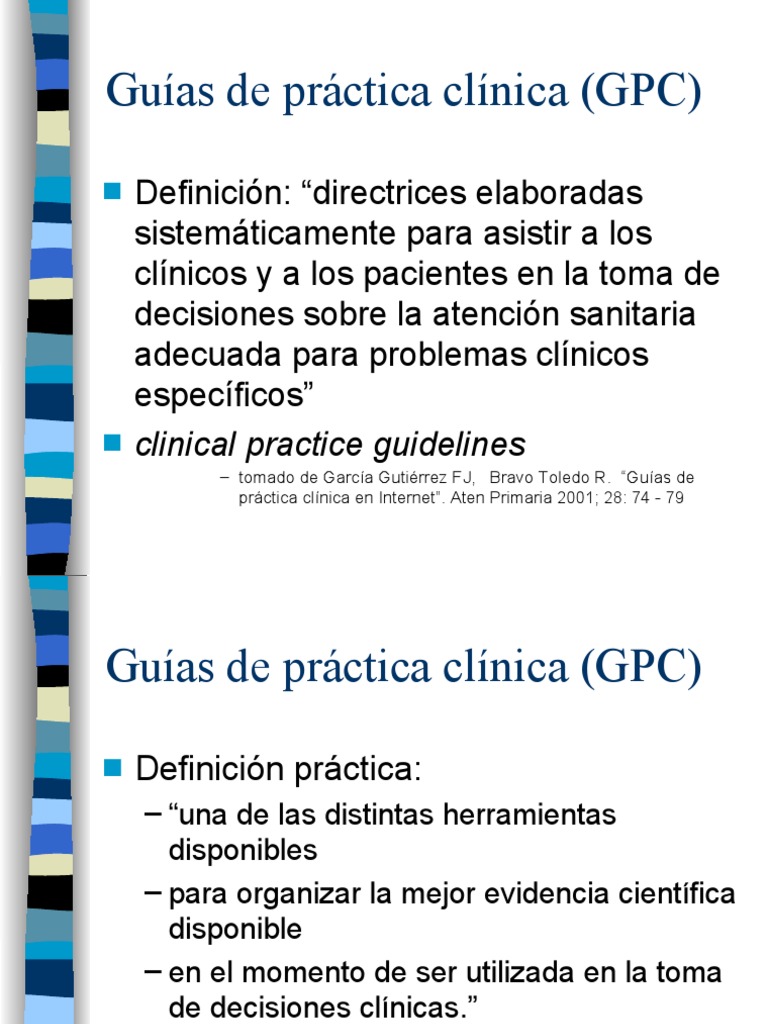 Guías de Práctica Clínica (GPC) | PDF | Ciencias de la Salud | Cuidado ...