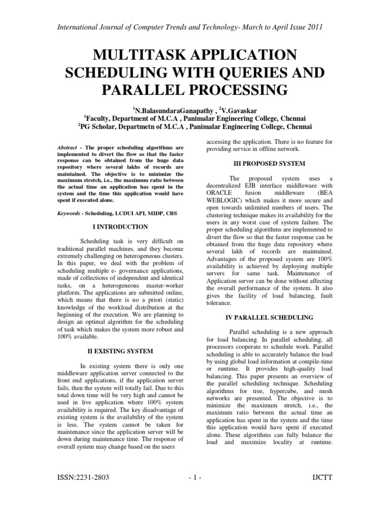 Multitask Application Scheduling With Queries and Parallel Processing | PDF | Enterprise Java ...