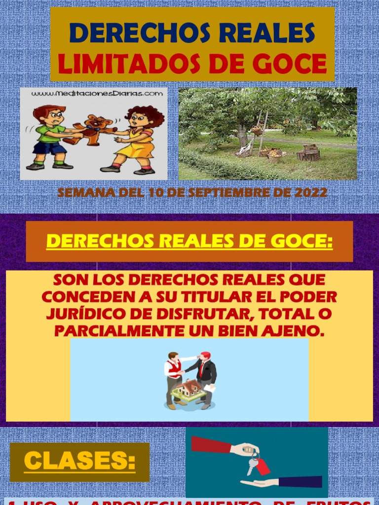 8a CLASE LOS DERECHOS REALES DE GOCE | PDF | Propiedad | Derecho y economía