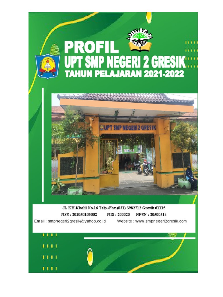 Profil Sekolah Upt SMP Negeri 2 Gresik 2021 - 2022 | PDF