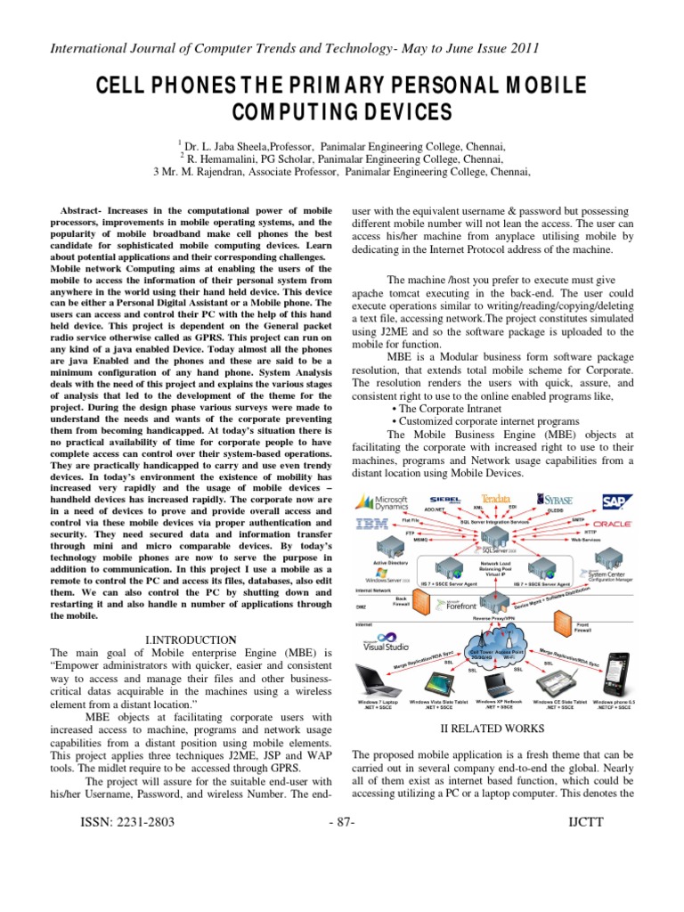 Cell Phones The Primary Personal Mobile Computing Devices | PDF ...