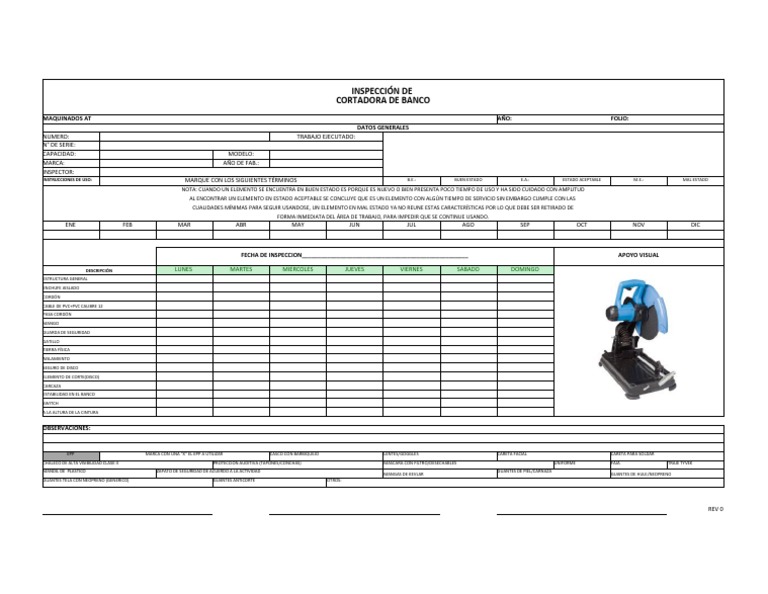 CHECK LIST CORTADORA | PDF