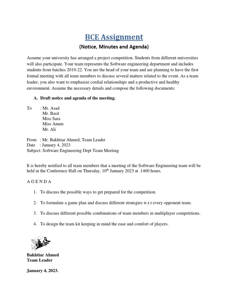 Notice-Agenda-Minutes Assignment | PDF