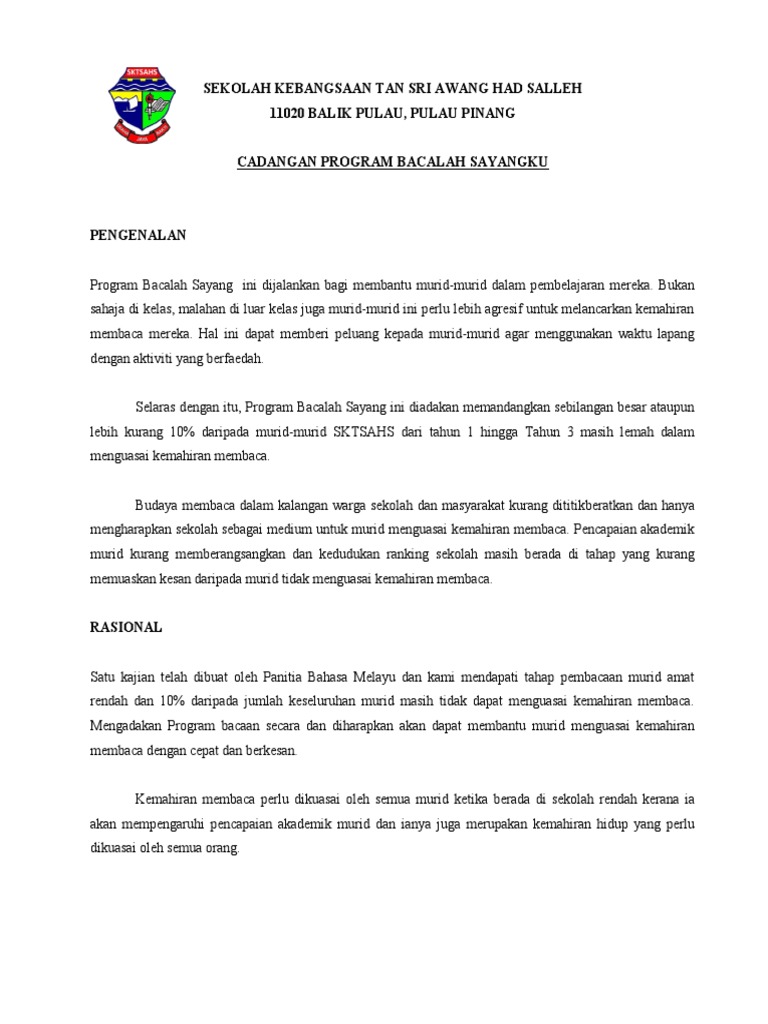 Kertas Kerja Bacalah Sayang | PDF