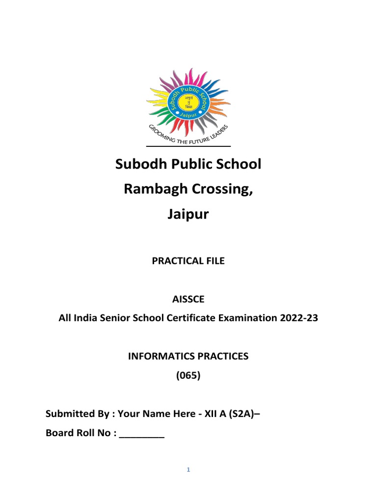 Sample Practical File | PDF | Chart | Numbers