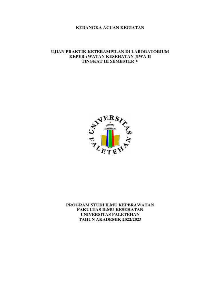 Kerangka Acuan Ujian Laboratorium Keperawatan Jiwa Gasal - 2022-2023 | PDF