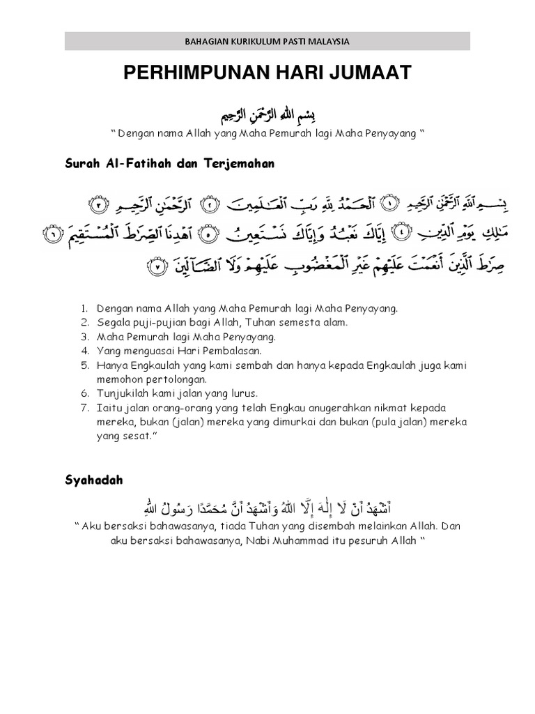 Perhimpunan Pagi Jumaat | PDF