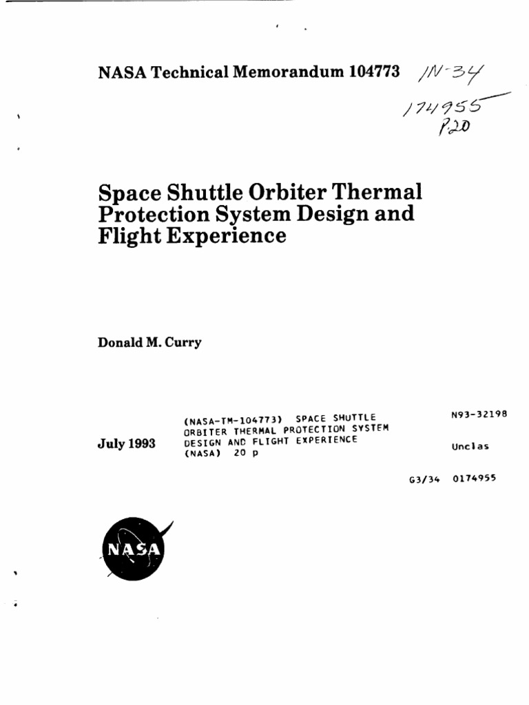 NASA Space Shuttle Orbiter Thermal Protection System Flight Experience | PDF | Space Shuttle ...