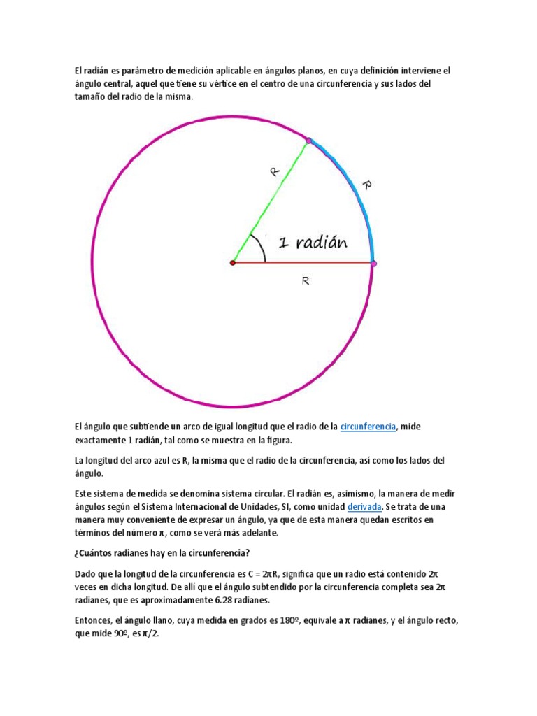 El Radián Es Parámetro de Medición Aplicable en Ángulos Planos | PDF ...