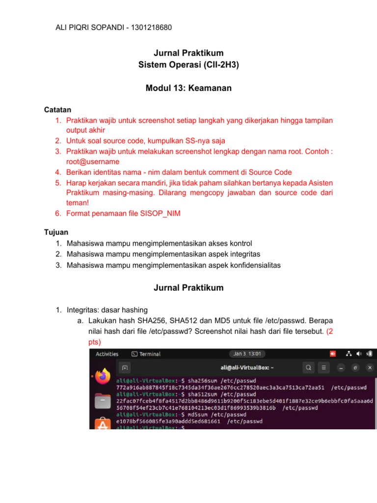Sisop 1301218680 | PDF | Metode & Bahan Ajar | Komputer