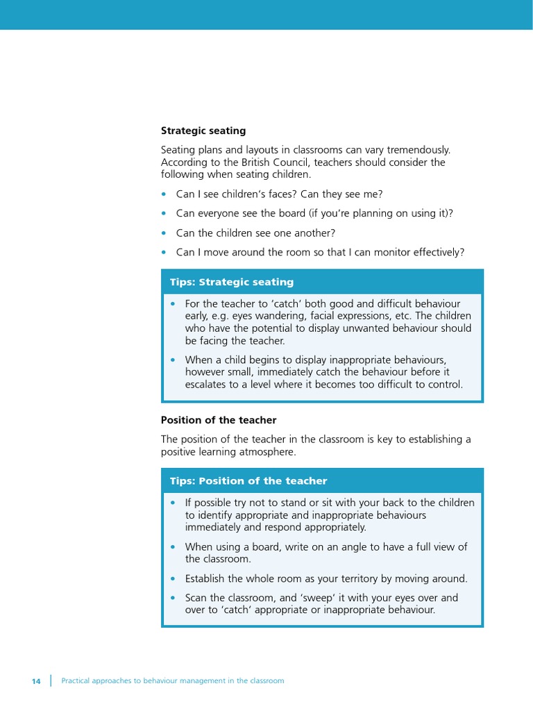 Practical Approaches To Behaviour Management in The Classroom A ...