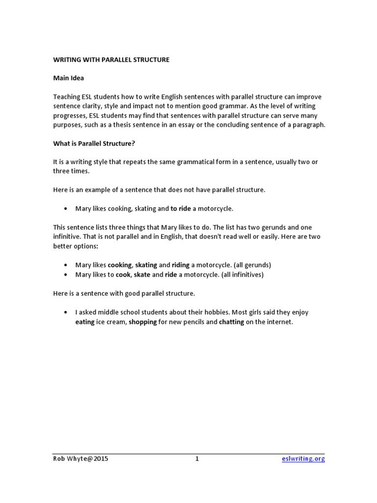 WRITING-WITH-PARALLEL-STRUCTURE | PDF