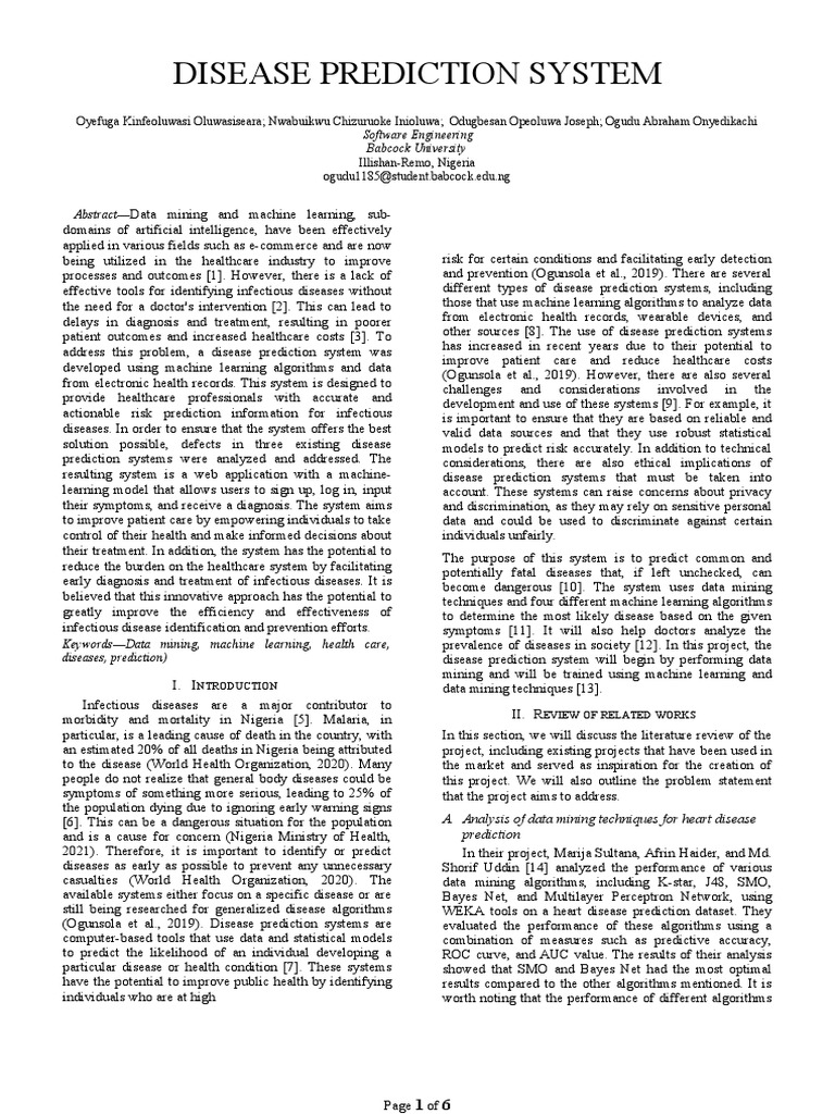 Updated Disease Prediction System | PDF | Machine Learning | Artificial Neural Network