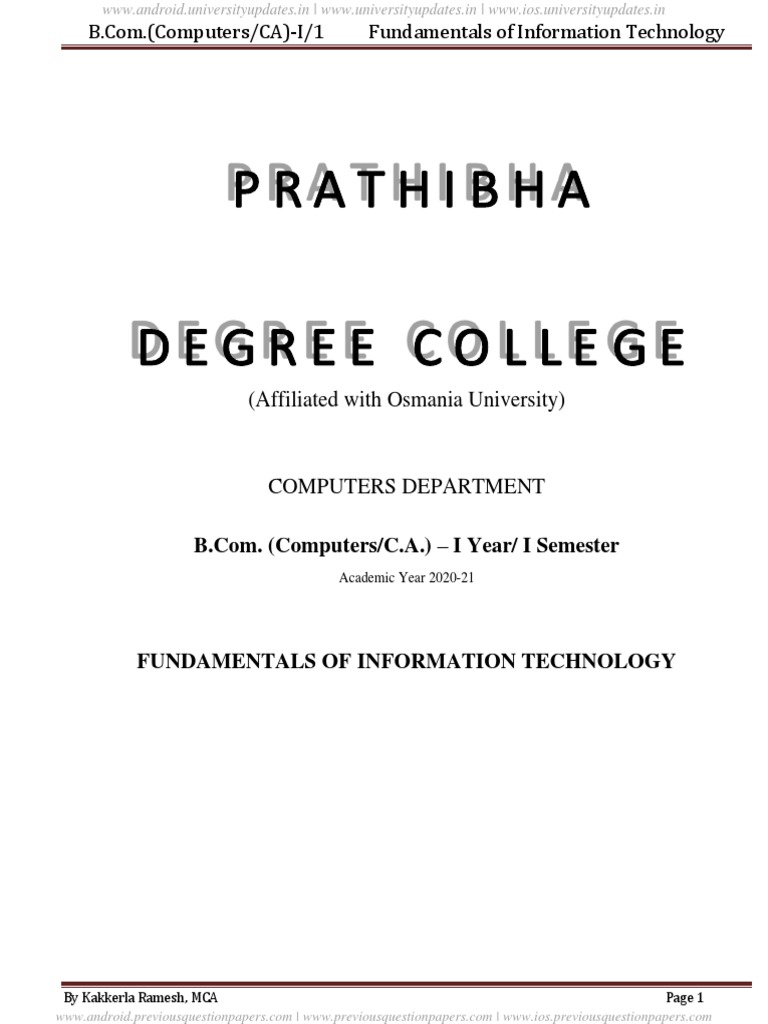 FIT Notes-1 | Download Free PDF | Computer Monitor | Printer (Computing)