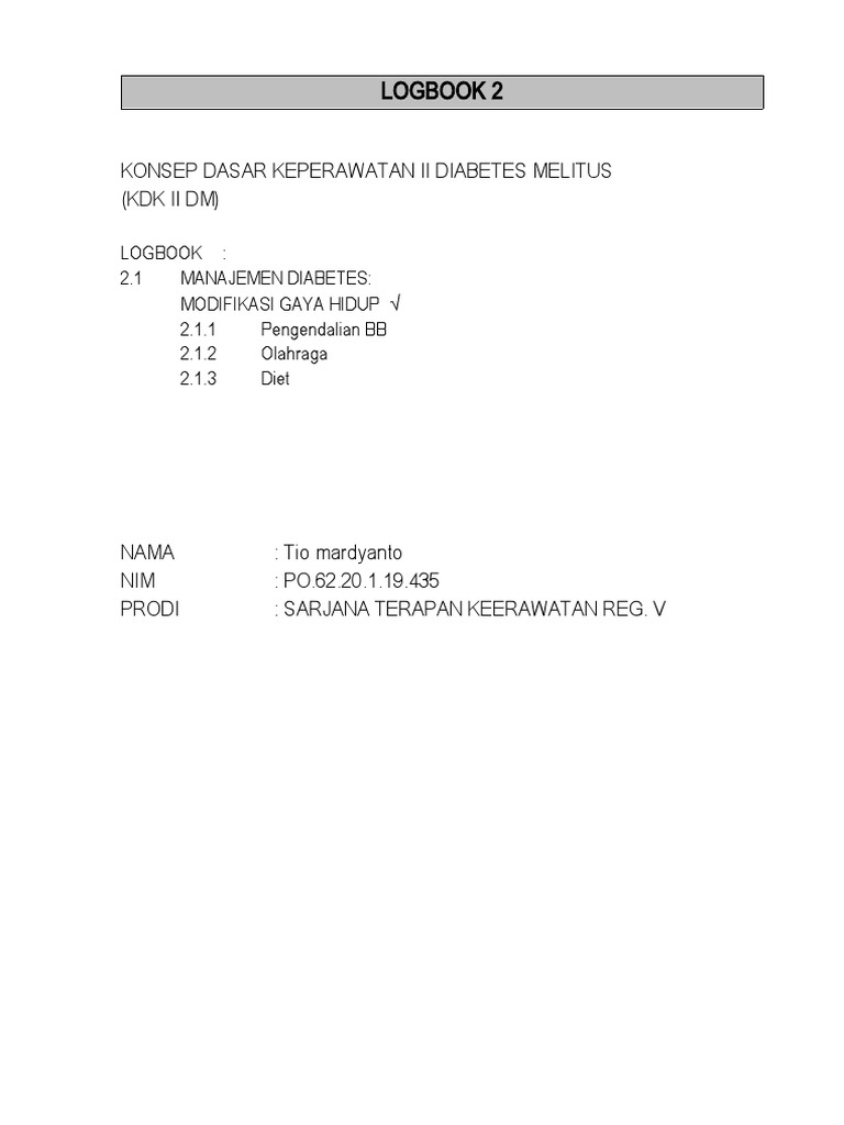Logbook 2 (KDK II DM) Tio Mardyanto | PDF