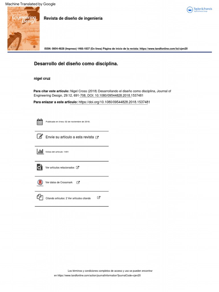 Developing Design As A Discipline - Nigel Cross (2018) | PDF | Diseño ...