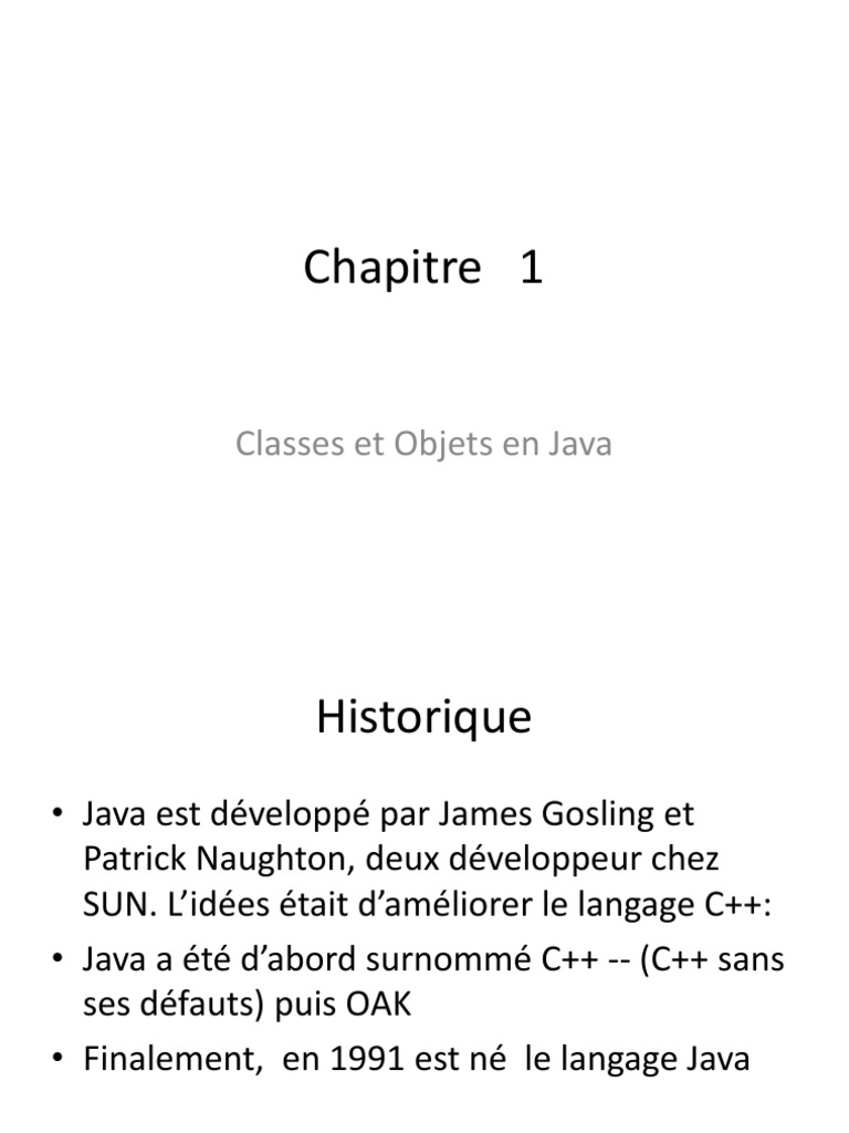 Chap 1 Introduction | PDF | Classe (informatique) | Java (Langage de programmation)