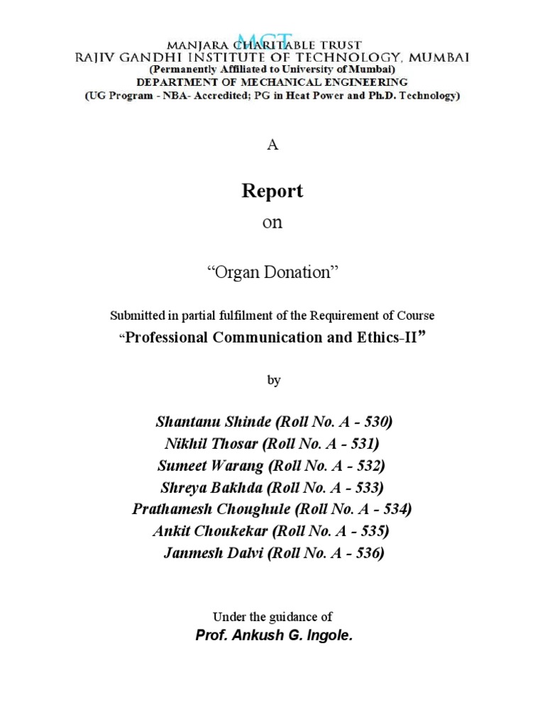 PCE Report | PDF | Organ Donation | Tissue Engineering