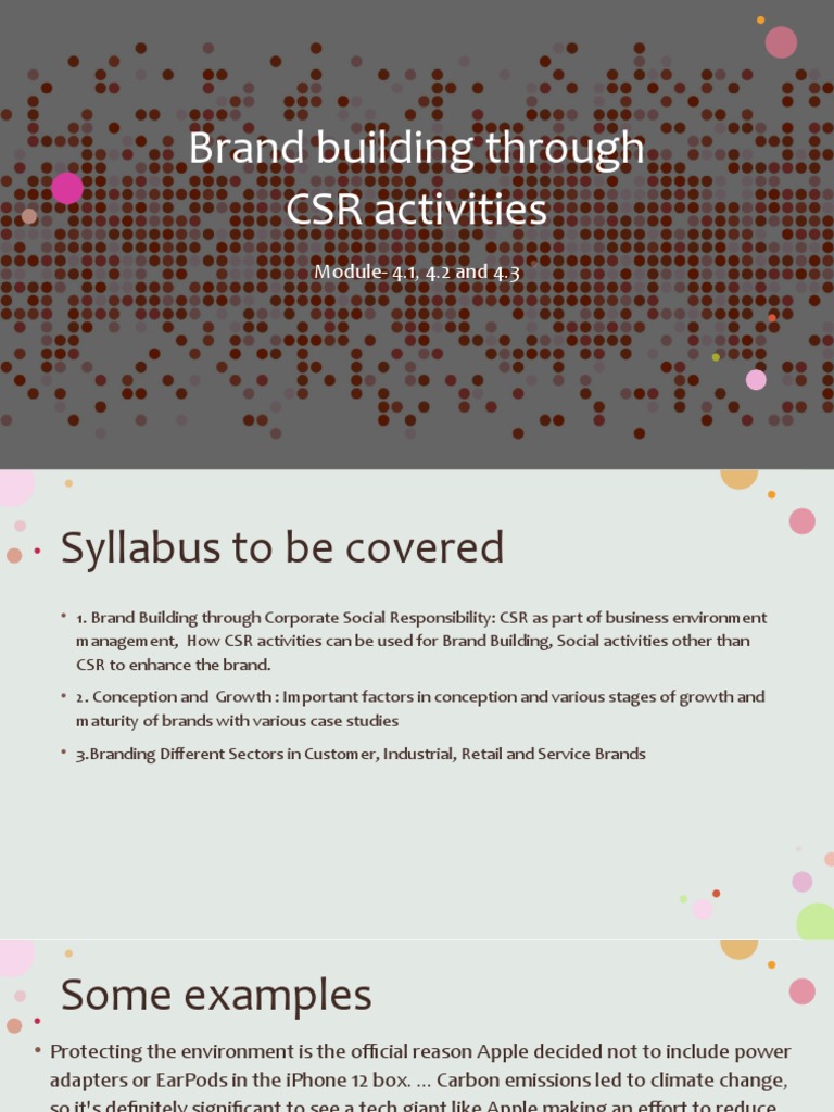9 Module 4 - Brand Building Through CSR | PDF | Corporate Social Responsibility | Brand