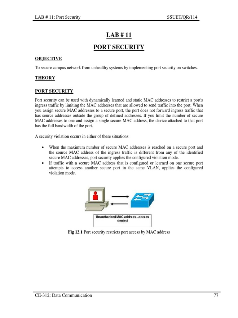 Configuring Port Security on a Network Switch to Restrict Unauthorized Device Access and Secure ...