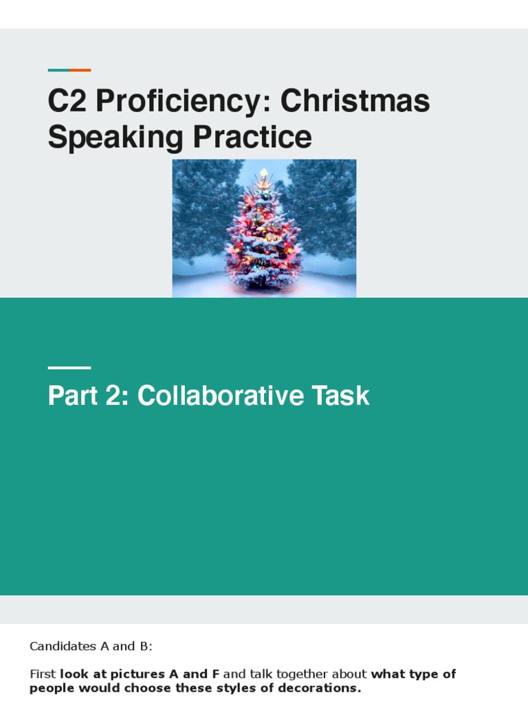 C2 Proficiency: Christmas Speaking Tasks | PDF
