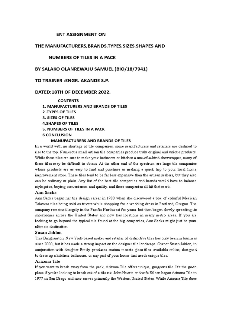 Ent Assignment 2 | PDF | Tile | Rectangle