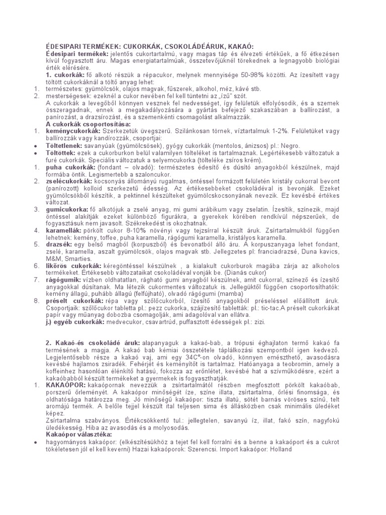 Édesipari Termékek | PDF