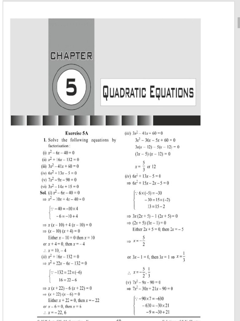 Class 10th Chapter 5 Exercise | PDF