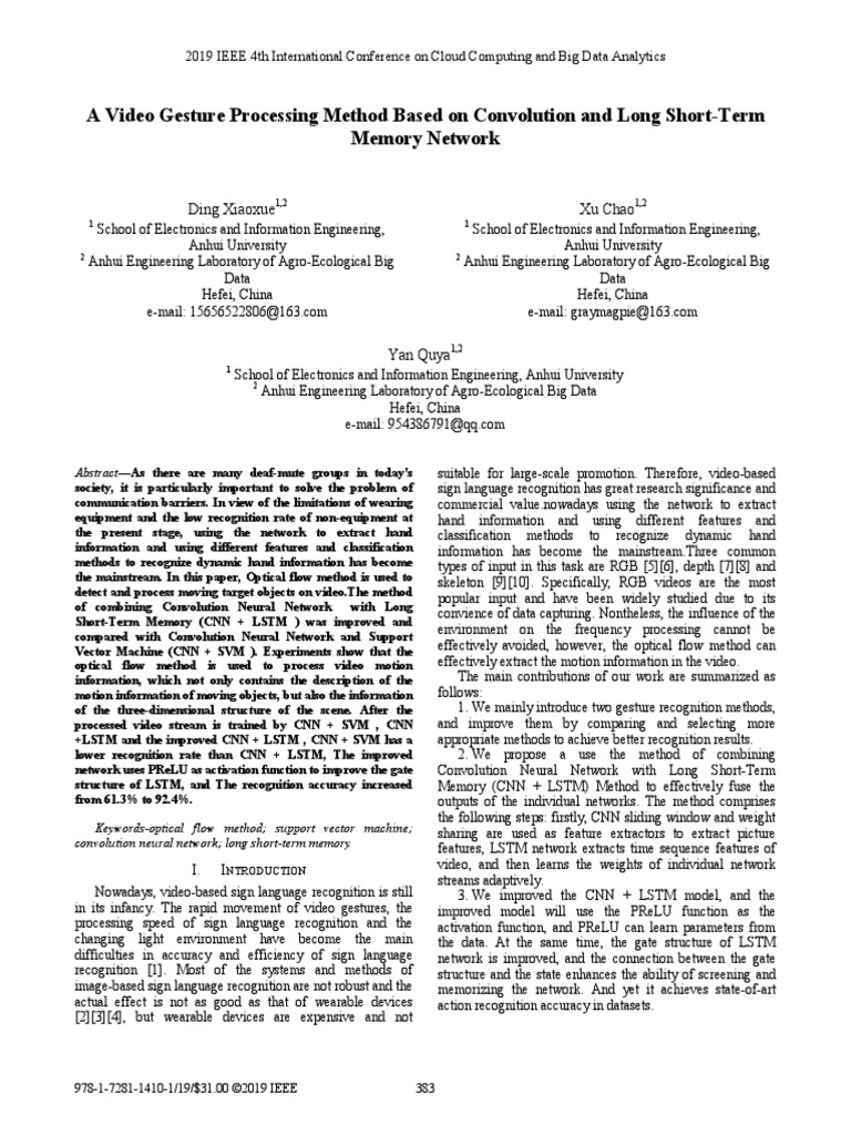 Video Based CNN LSTM | PDF | Artificial Neural Network | Systems Science