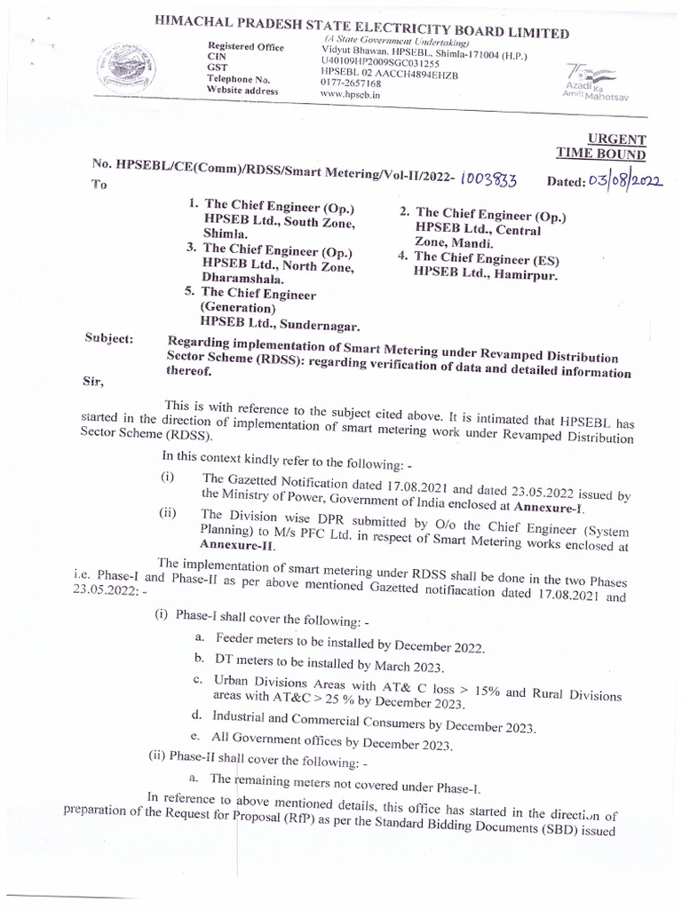 Detail in Respect of Meters Regarding The Smart Meter Works Under RDSS ...