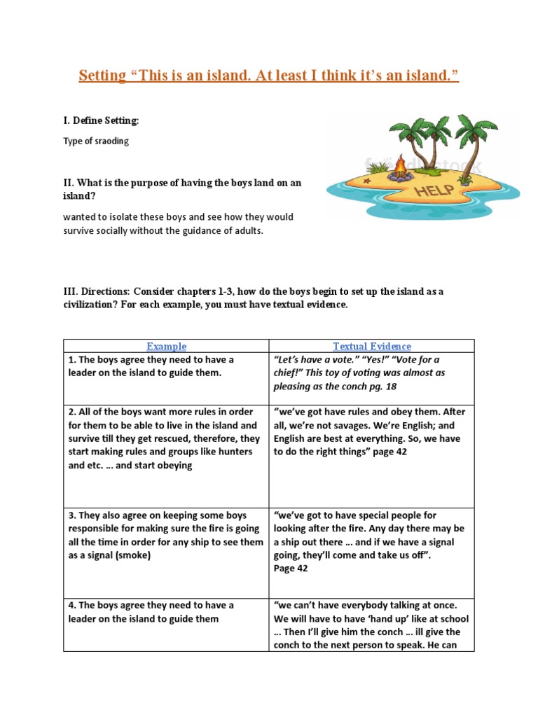LOTF Setting Class Work | PDF LOTF Setting Class Work | PDF