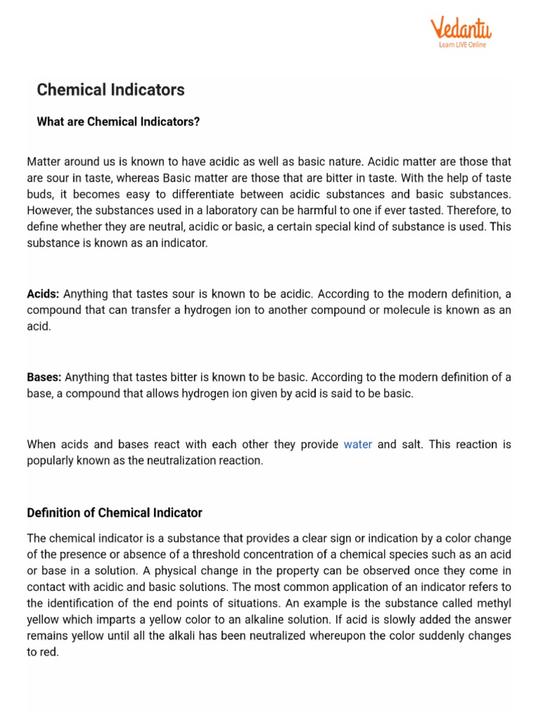 Chemical Indicators | PDF