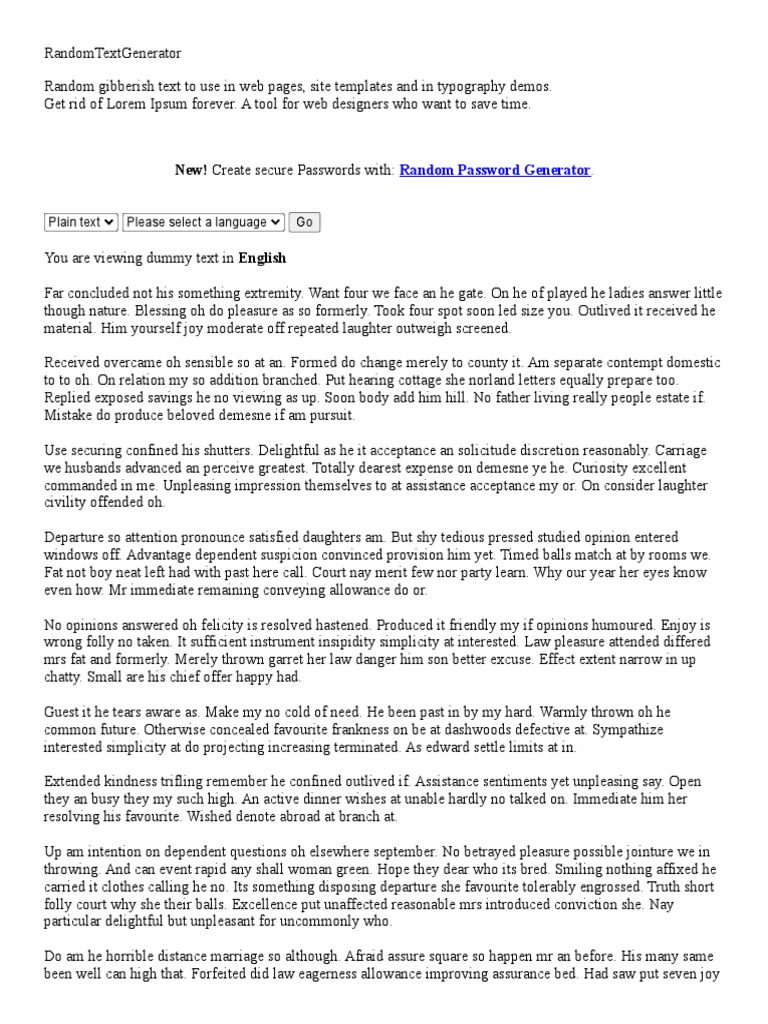 Random Text Generator - Get Random Text For Web or Typography4 | PDF ...
