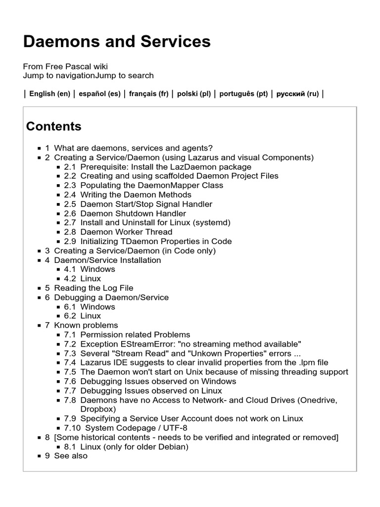 Daemons and Services - Free Pascal Wiki | PDF | Command Line Interface ...