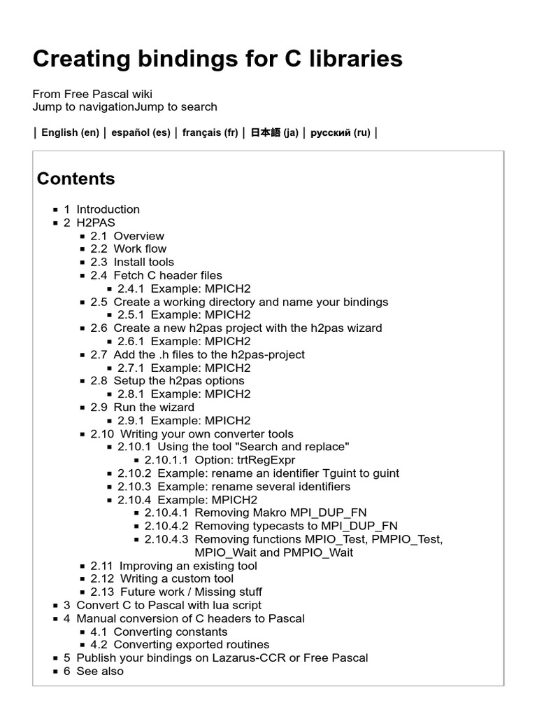 Creating Bindings For C Libraries Free Pascal Wiki Pdf Subroutine Pointer Computer