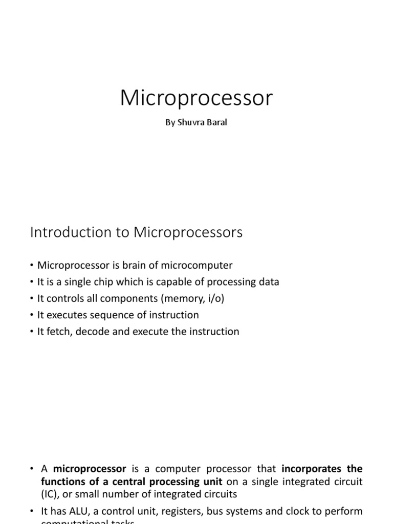 Microprocessor Pdf Central Processing Unit Computer Data Storage