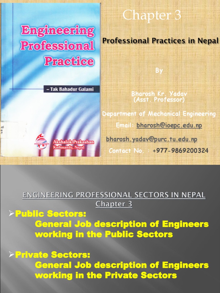 Chapter 3 Professional Practices in Nepal B | PDF | Engineer | Profession