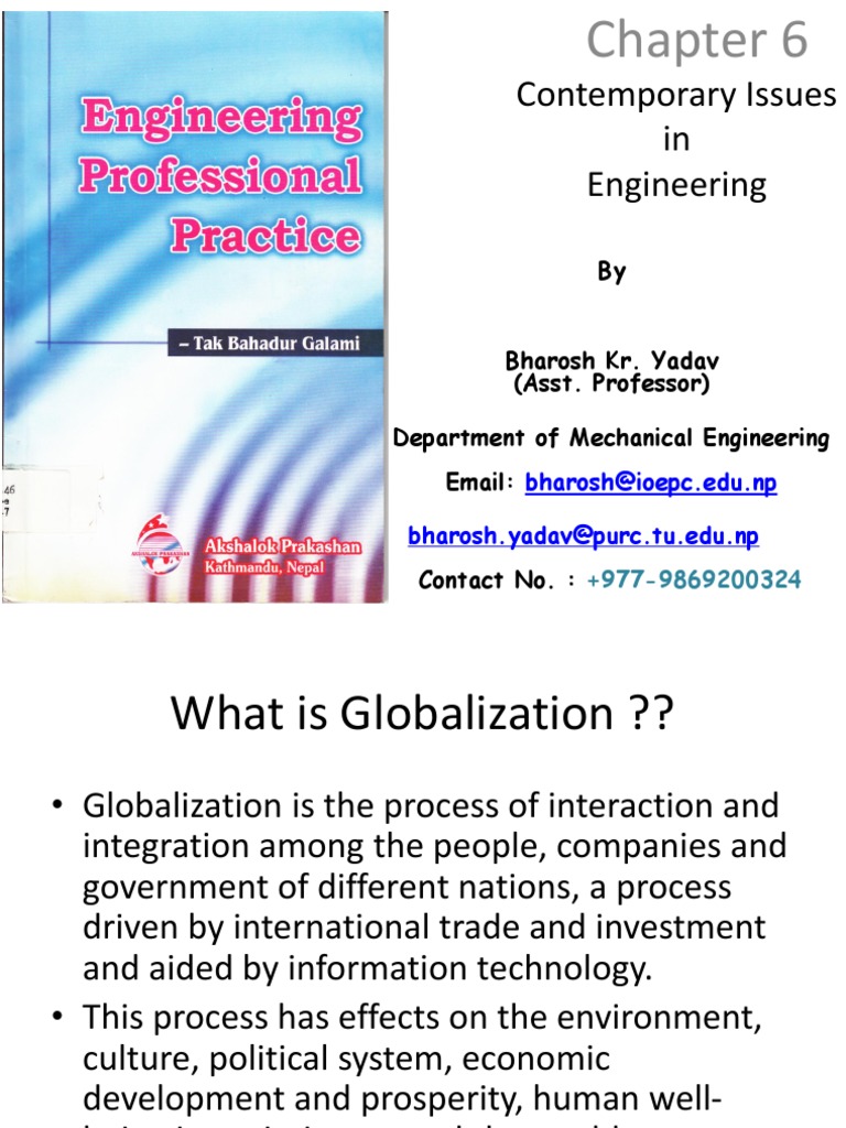 Chapter 6 Contemporary Issues in Engineering | PDF | Public–Private Partnership | Globalization