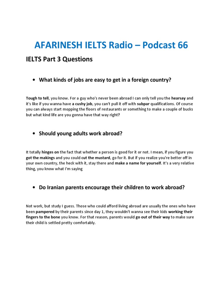 Afarinesh IELTS Radio-66 | PDF